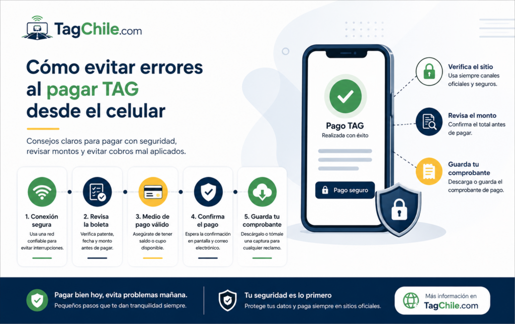 Cómo evitar errores al pagar TAG desde el celular - TAG Chile